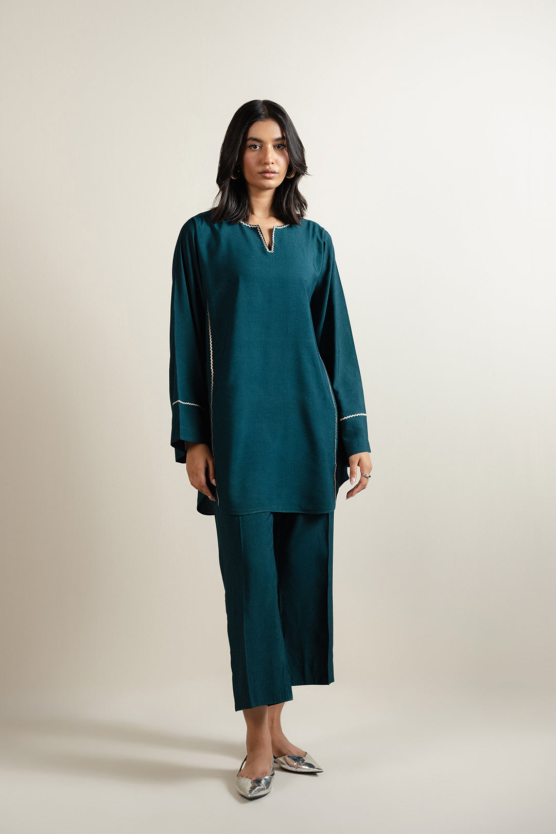 Sea Green Embroidered Tunic – Lulusar