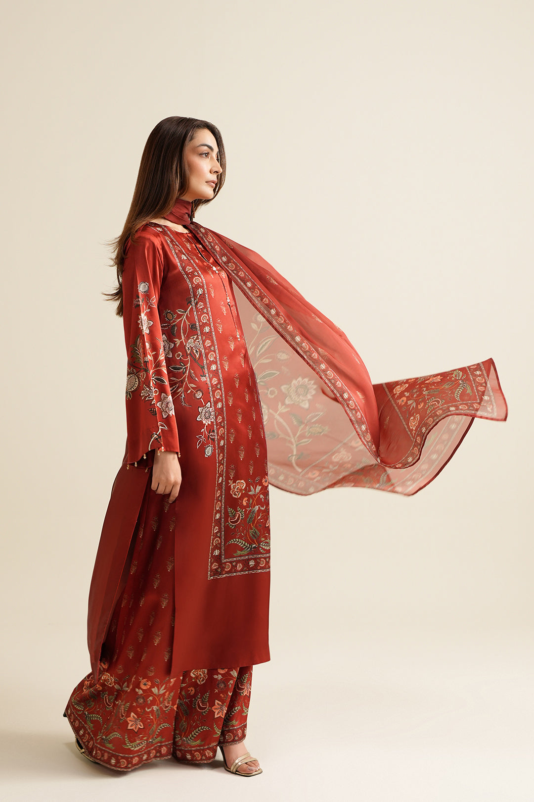 Dishal Dupatta - Rust – Lulusar